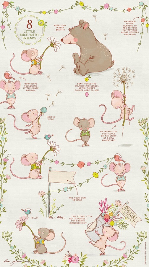 Cute Spring Mice, Ducklings & Bear clipart - Lisa Glanz