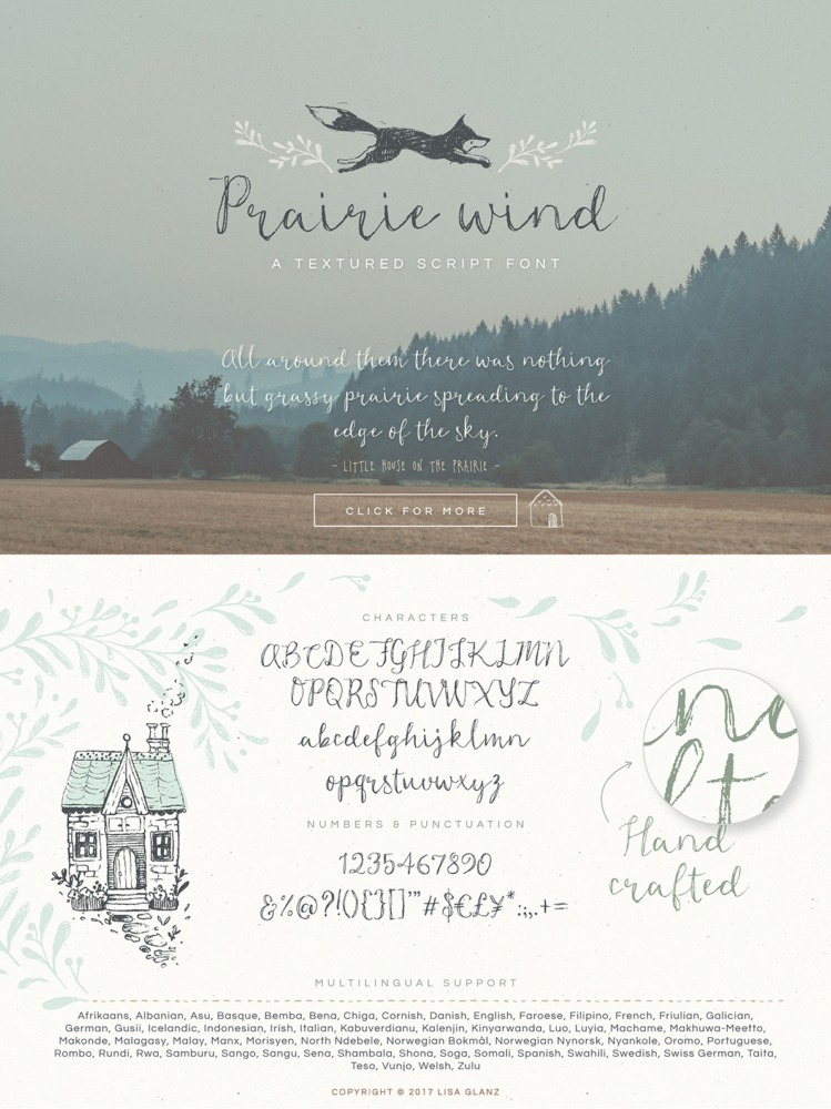 Handwritten rustic country style fonts bundle - Lisa Glanz