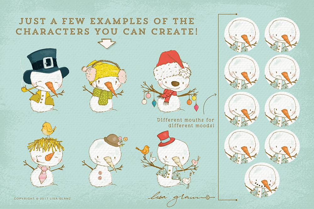 Build your own Snowman kit - Lisa Glanz