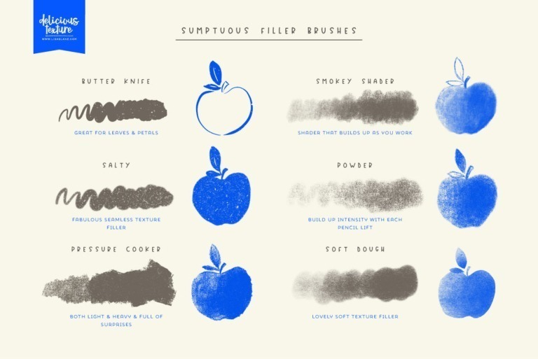 Delicious Texture brushes for Procreate - Lisa Glanz