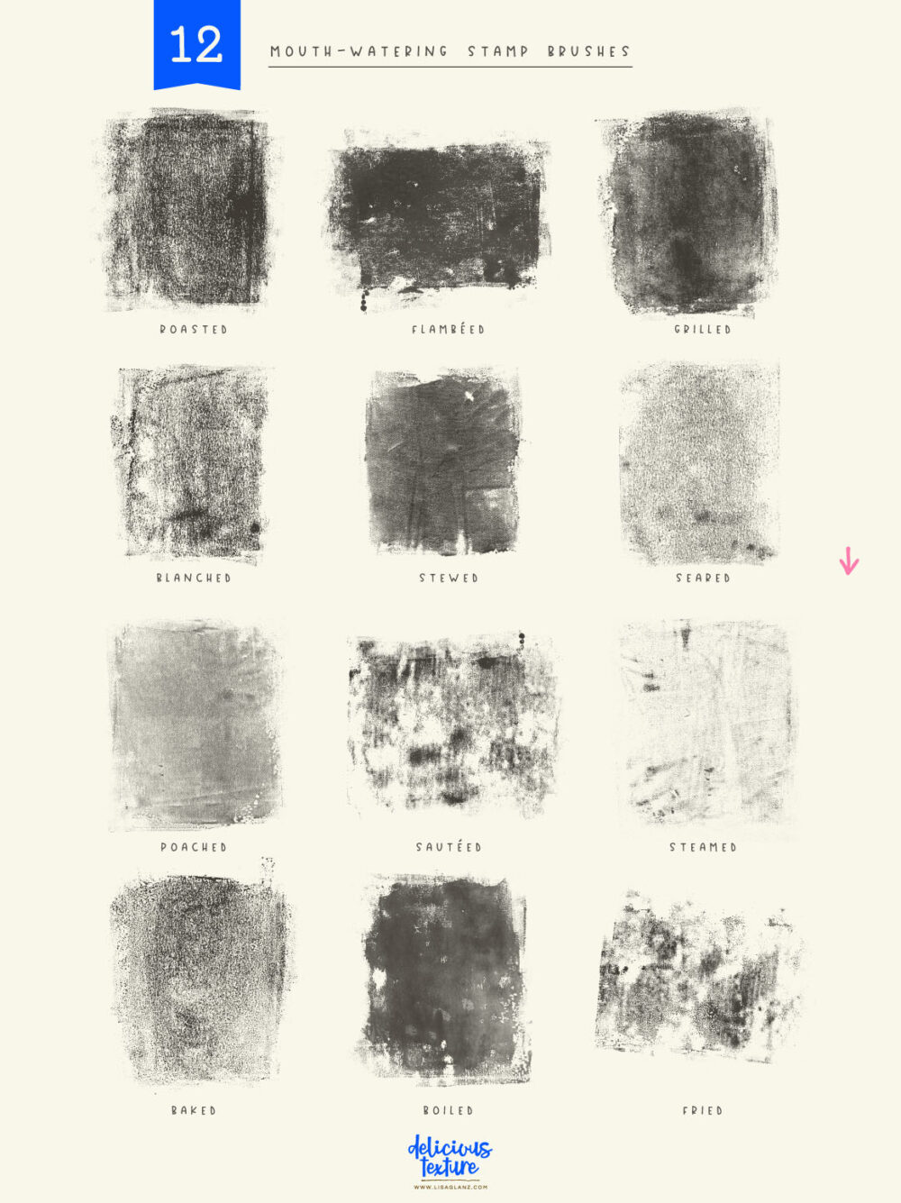 Delicious Texture brushes for Procreate - Lisa Glanz