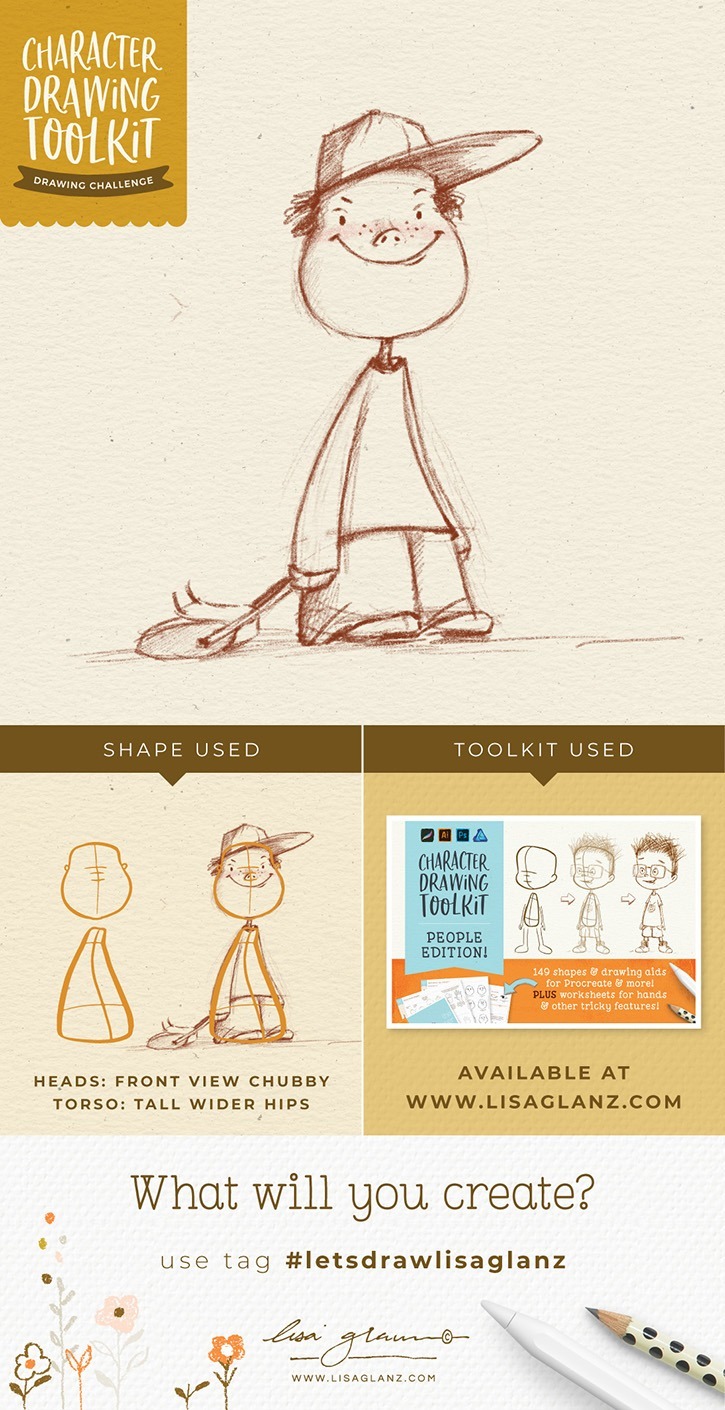 Character Drawing Challenge #36: Mischievous schoolboy - Lisa Glanz