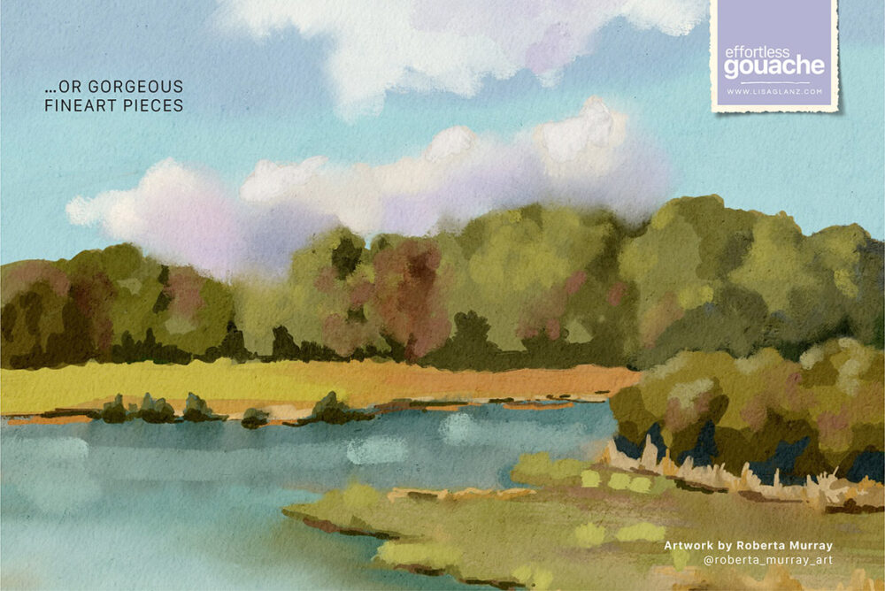 Realistic Gouache Brushes for Procreate - Lisa Glanz