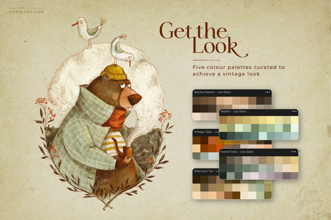 Vintage Tales Brushes and Canvas Effects for Procreate - Lisa Glanz