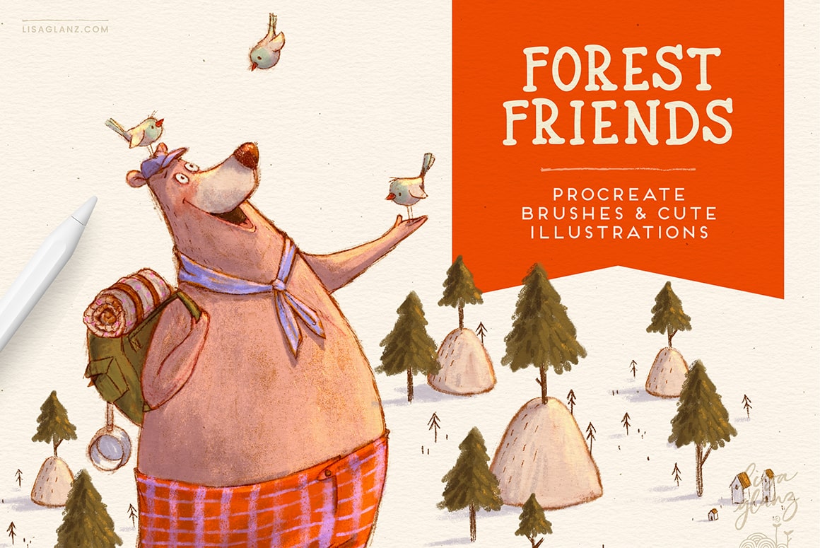 Forest Friends Procreate Brushes & Illustrations - Lisa Glanz