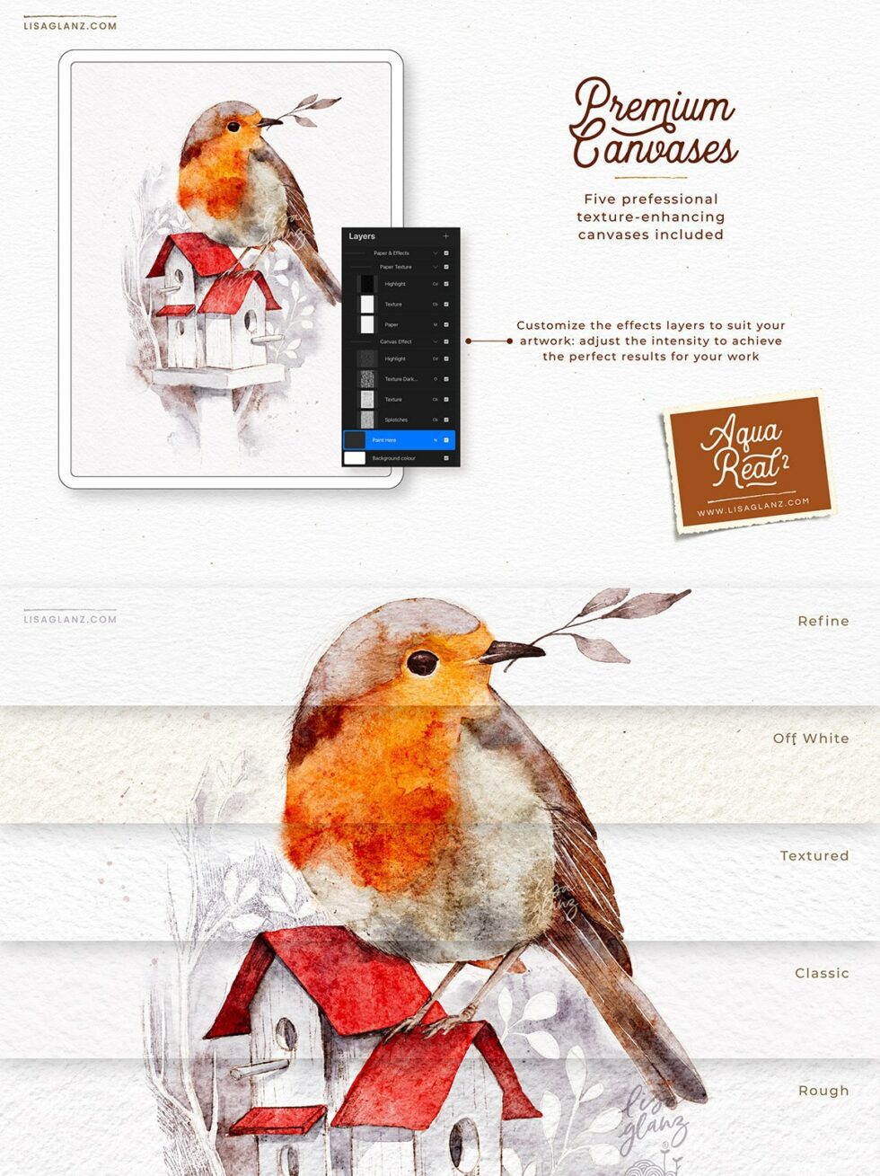 AquaReal 2 - Tactile Texture Edition Watercolour Brushes For Procreate ...