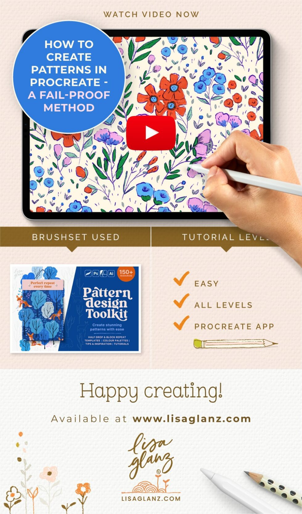 How to create patterns in Procreate - A fail-proof method! - Lisa Glanz