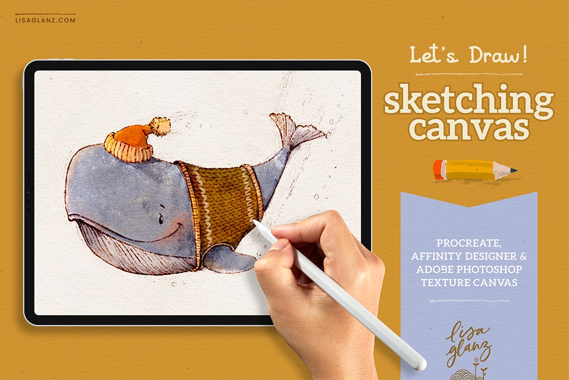 Let's Draw! Texture Canvas for Procreate, Photoshop & Affinity - Lisa Glanz