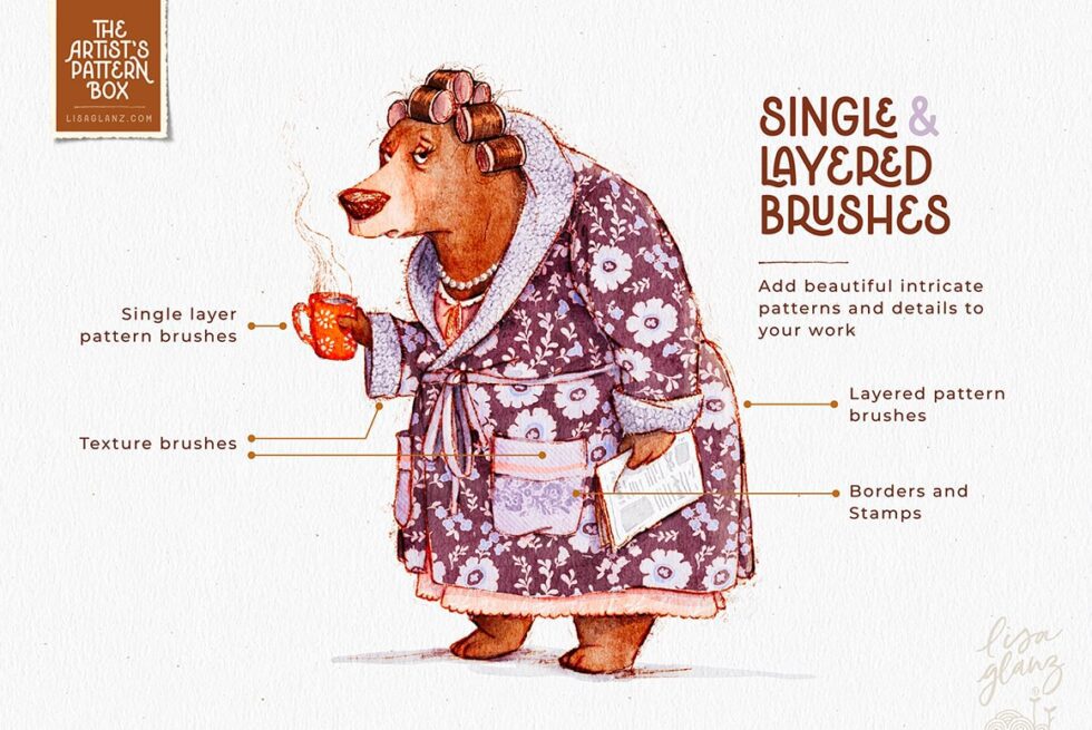 The Artist's Pattern Box Brushes for Procreate - Lisa Glanz