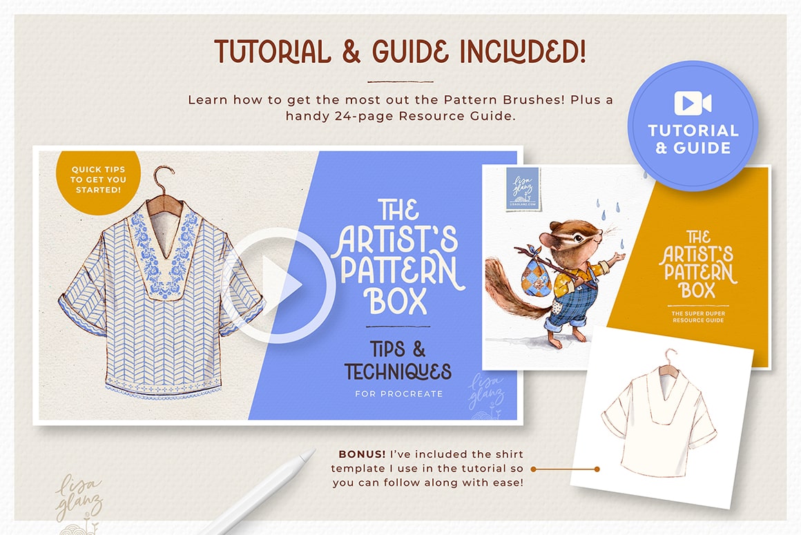 The Artist's Pattern Box Brushes for Procreate - Lisa Glanz