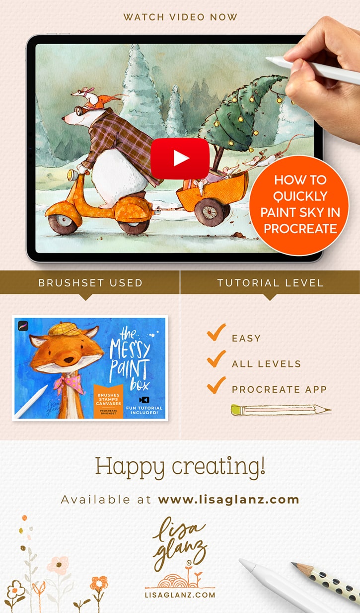 How to paint sky in Procreate - quick and easy method - Lisa Glanz