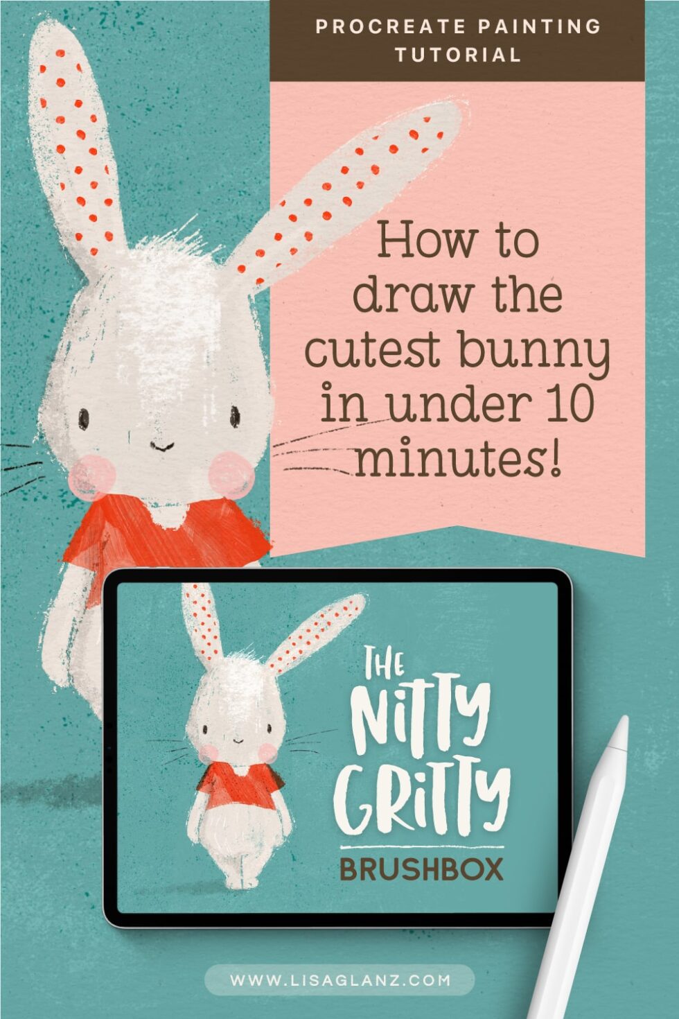 How to draw a cute bunny in Procreate in under 10 minutes! - Lisa Glanz