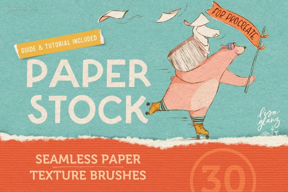 Paper Stock: Seamless Paper Texture Brushes for Procreate - Lisa Glanz
