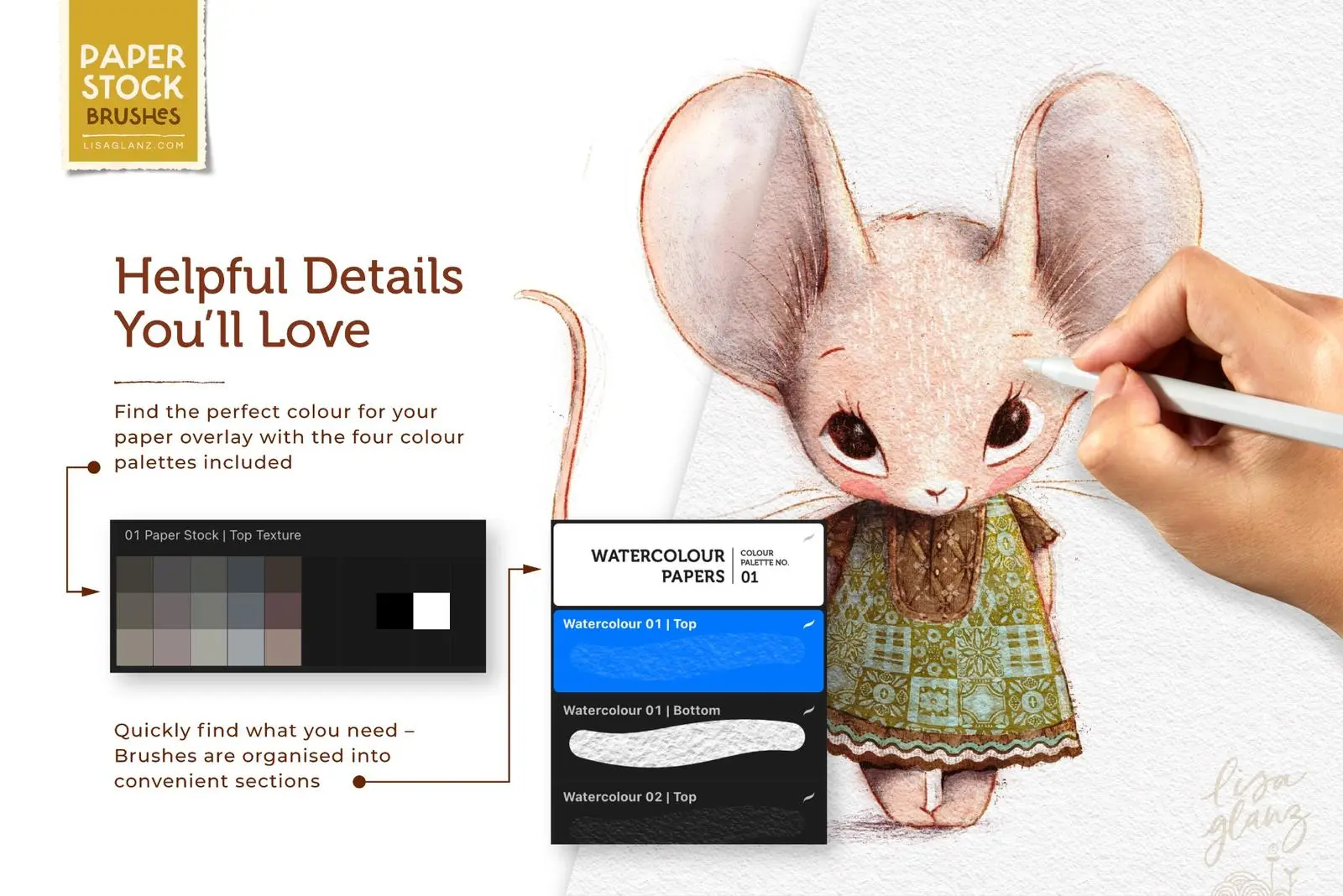 Paper Stock: Seamless Paper Texture Brushes for Procreate - Lisa Glanz